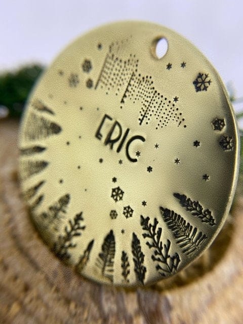 Fitz winter and snow themed Pet Dog Collar Tag - Personalised metal pet ...